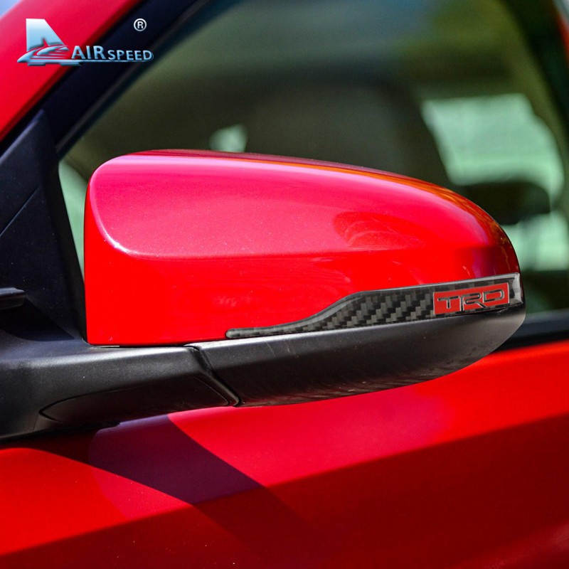 TRD Carbon Fiber Rearview Mirror Stickers for Toyota Vios Wish Hilux ...