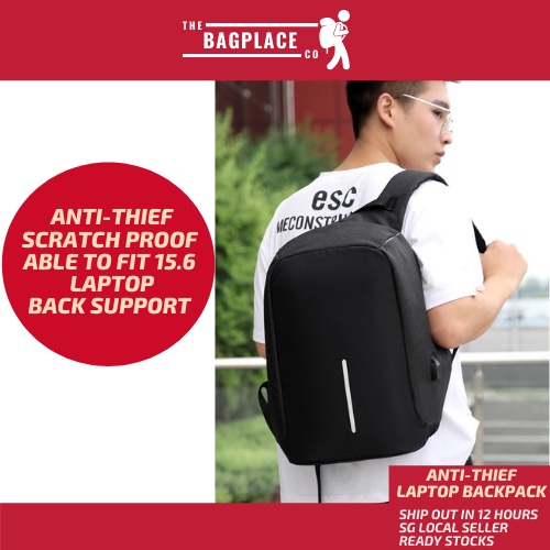 "SG SELLER" TheBagPlace Anti Thief Laptop Backpack Waterproof Backpack ...