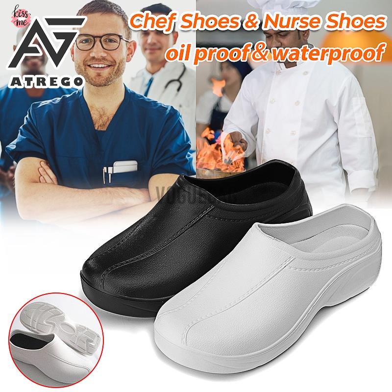 SG AtreGo Kitchen Chef Women Cook Rubber Shoes Nurse Shoes Slip On ...