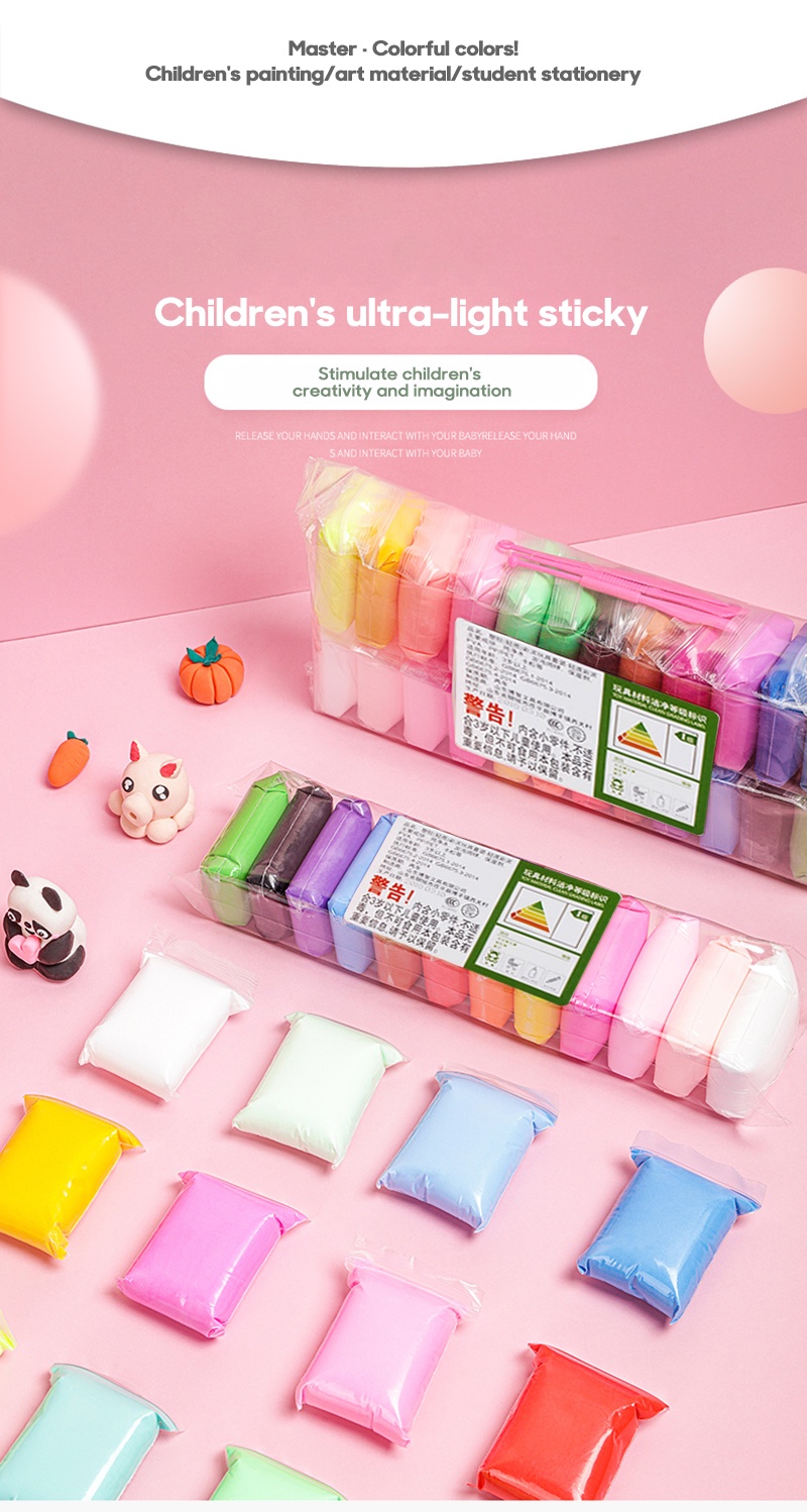 💌SG Stock💌12/24/36 Colors Air Dry Clay With Tools DIY Polymer Clay ...