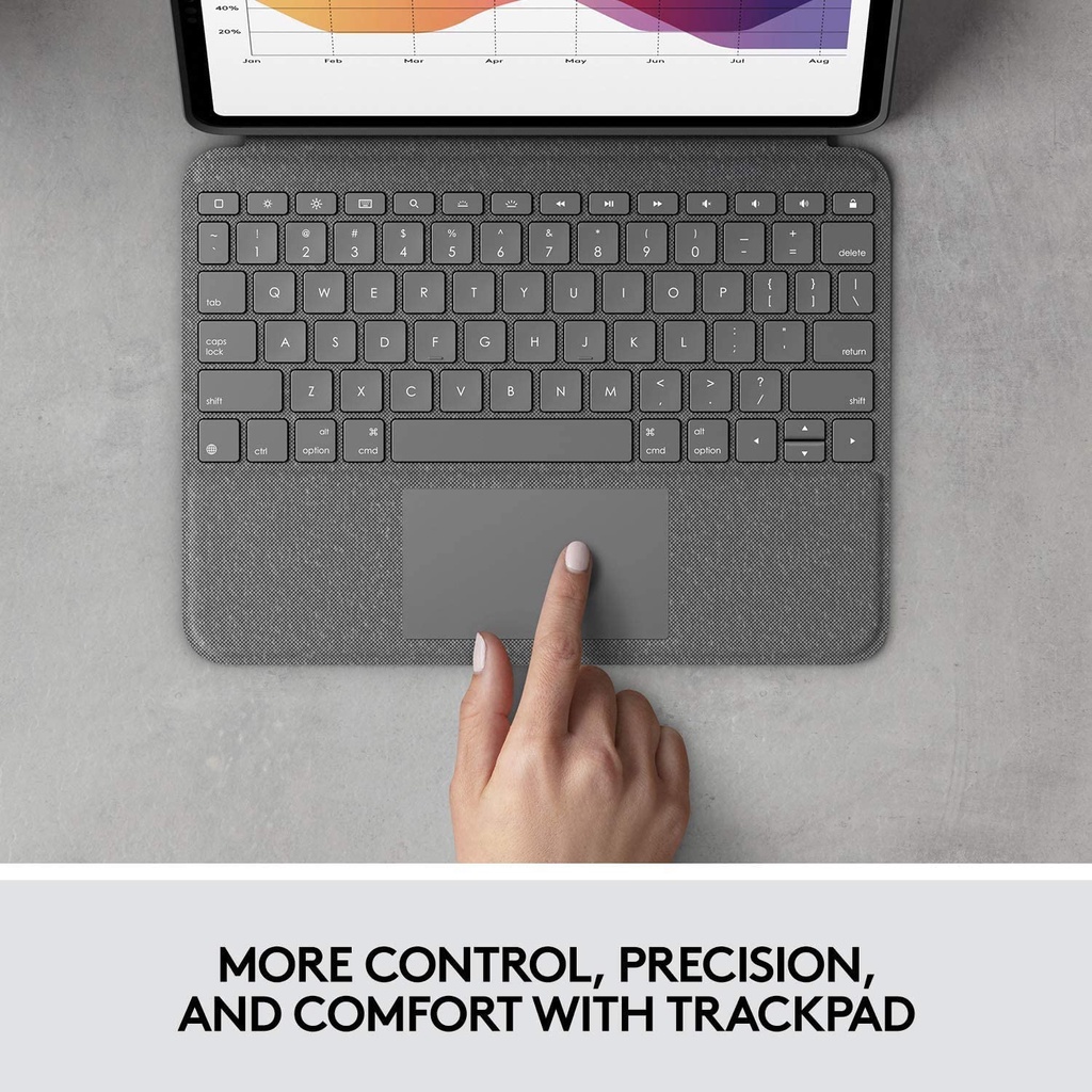 Logitech Folio Touch Backlit keyboard case with trackpad for iPad Air ...