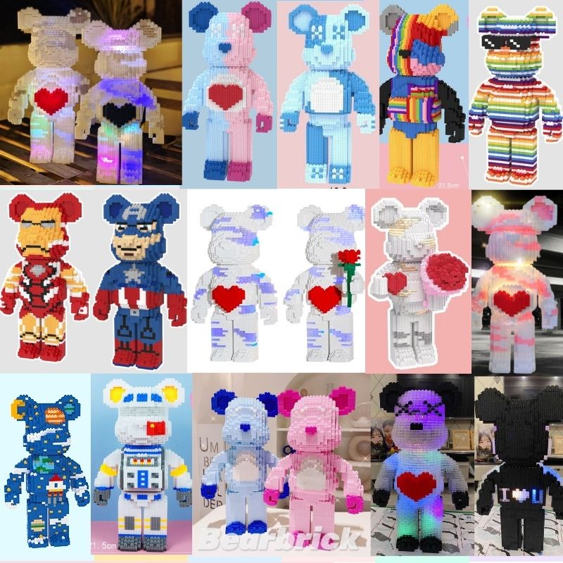LED Bearbrick Leg0 puzzle Building Blocks brick Violent Bear 100% ...