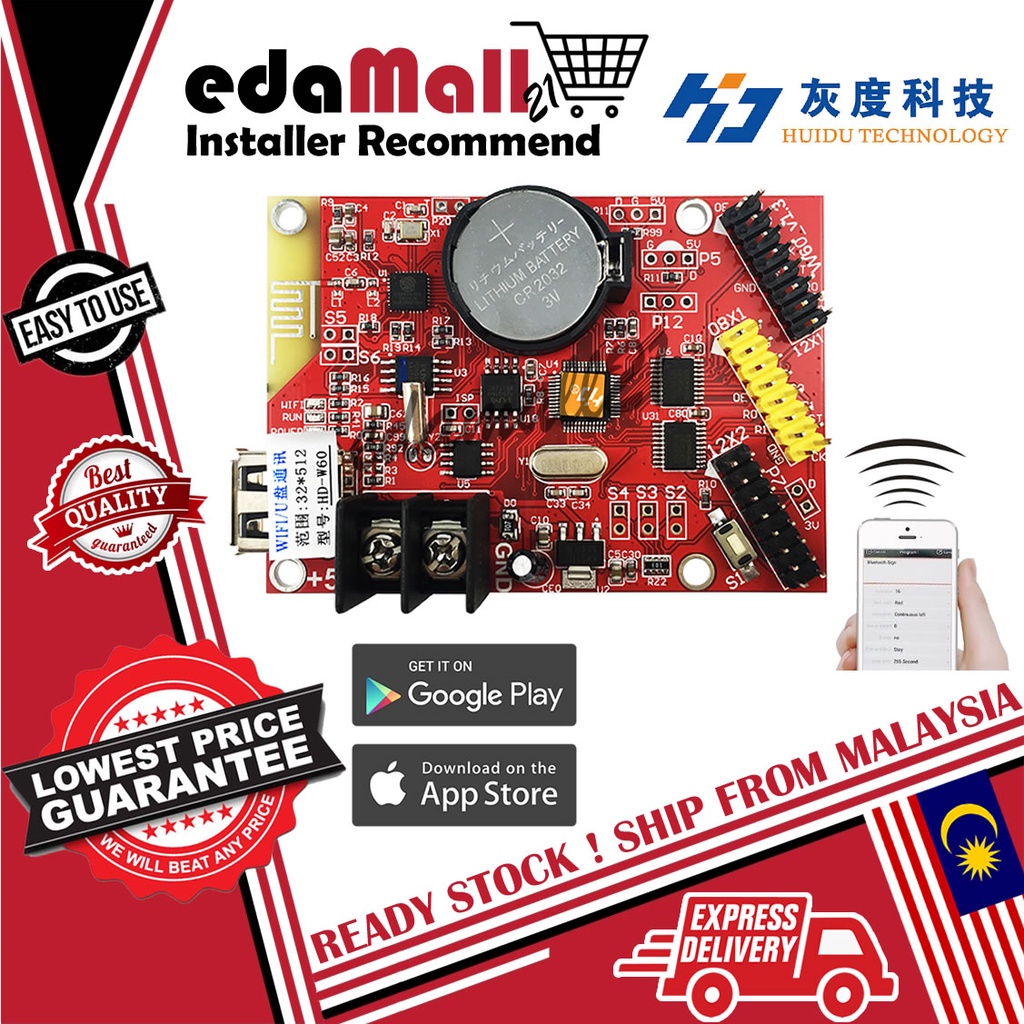 WIFI Control Card Led Display Signboard Message Sign Board P10 Android ...