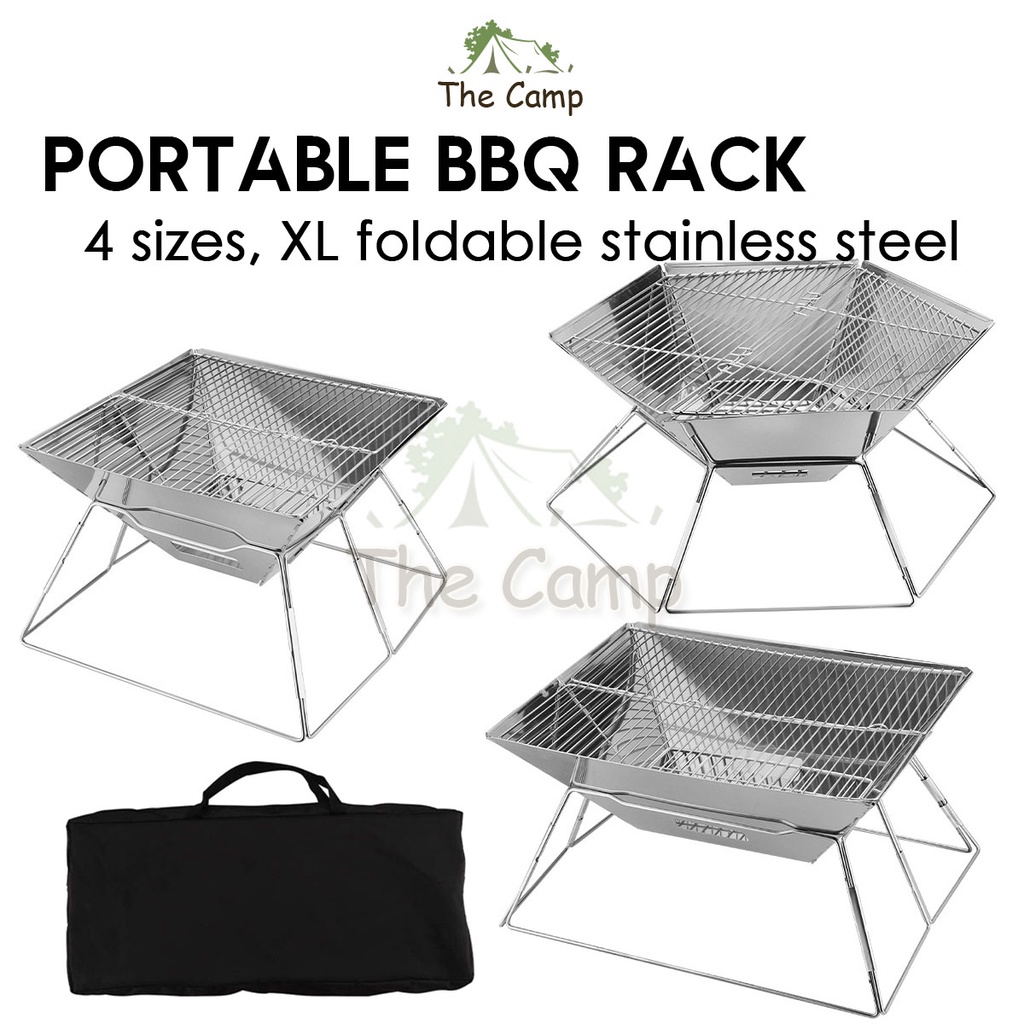 Portable Stainless Steel BBQ Rack Foldable Grill Barbeque Grill Table ...