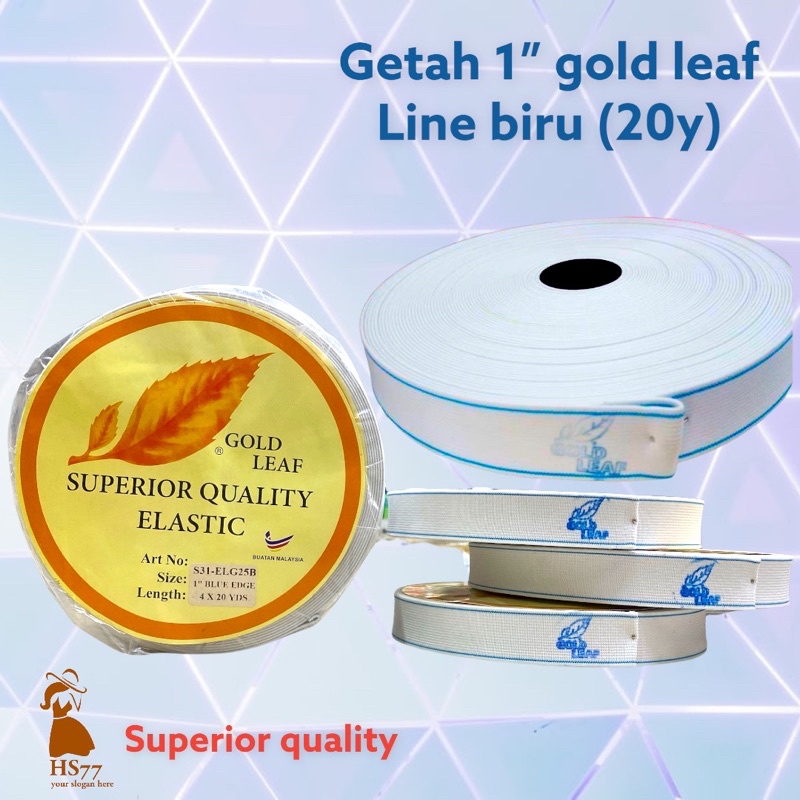 Getah kain 1 inch gold leaf (line biru) | Shopee Singapore