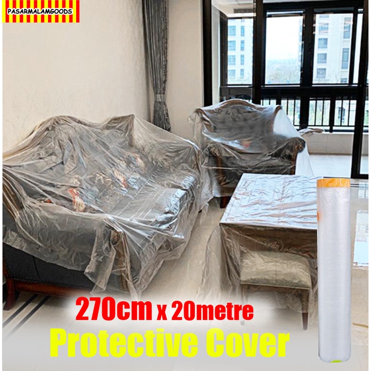 270cmx20m Protective cover Pre-tape plastic drop sheet HIP Renovation ...