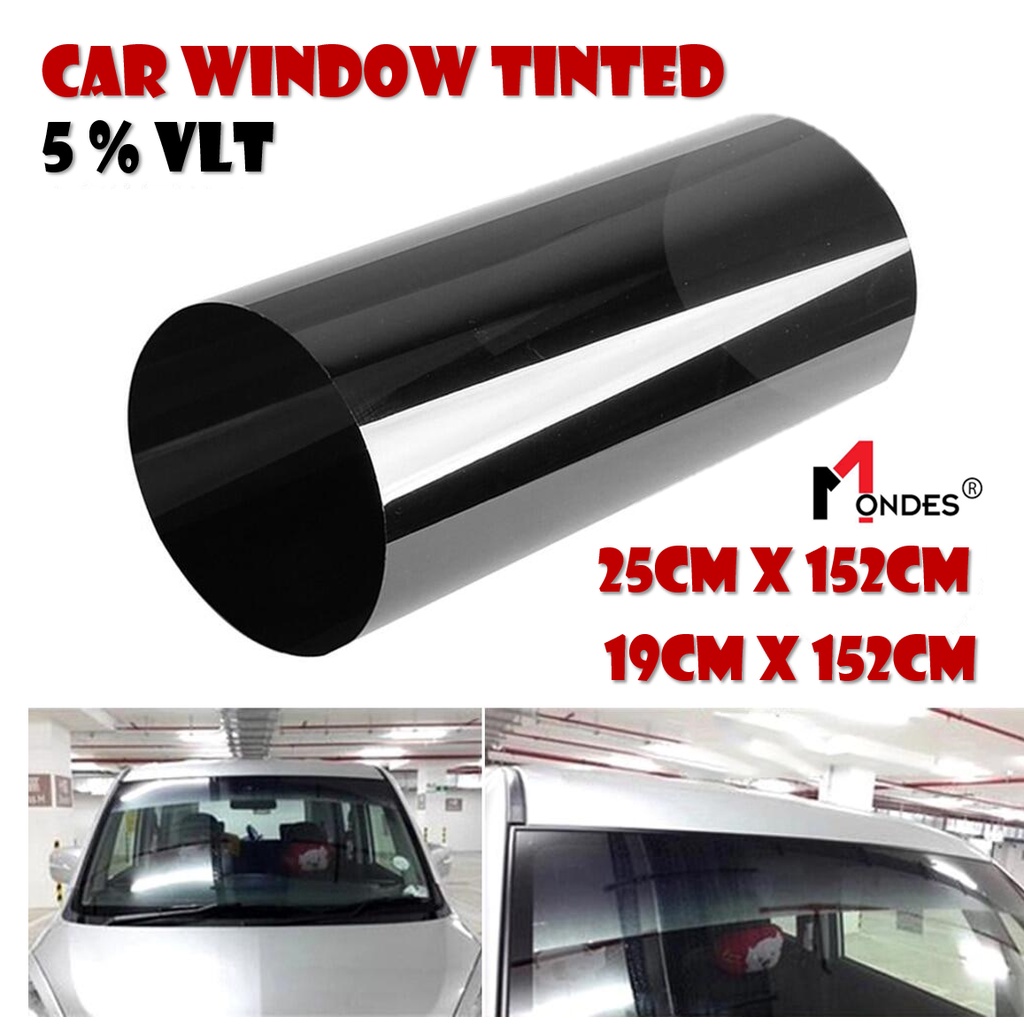 UNIVERSAL Car Windscreen Tinted 5 % Black Sun Visor Strip Tint Film Car ...
