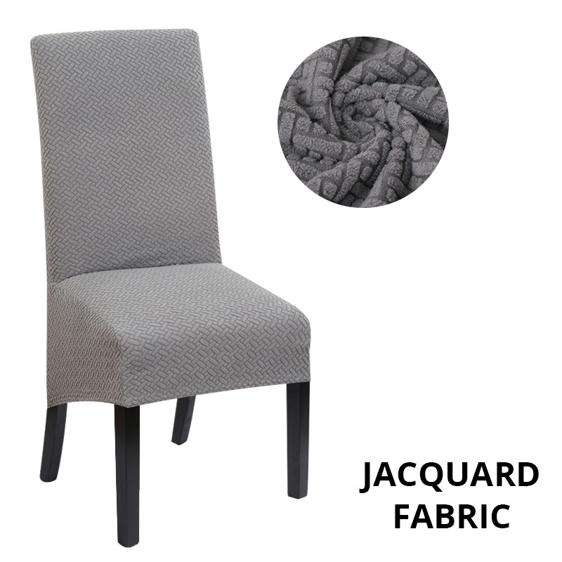 Large Chair Covers Stretch Jacquard Fleece for Dining Room Chair Seat ...