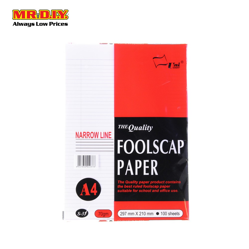 A4 Narrow Line Foolscap Paper 100'S S-37/100NL | Shopee Singapore
