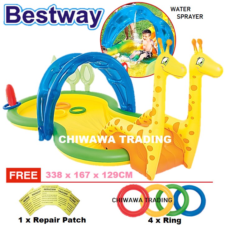 53060 Inflatable Swimming Pool Kid Giraffe Playground Slide Water ...