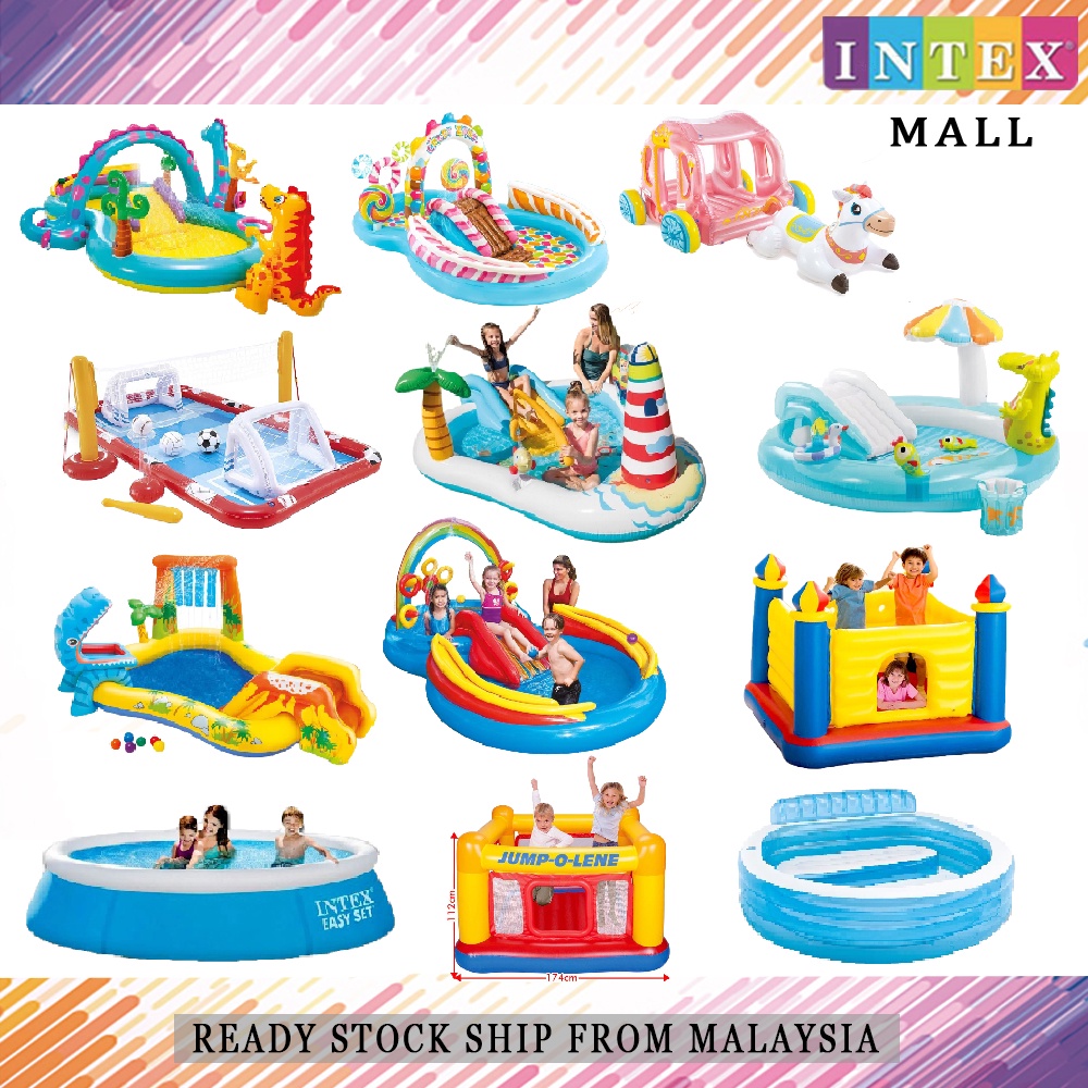 INTEX Theme 12 Designs Children Kids Swimming Pool with Slide ...