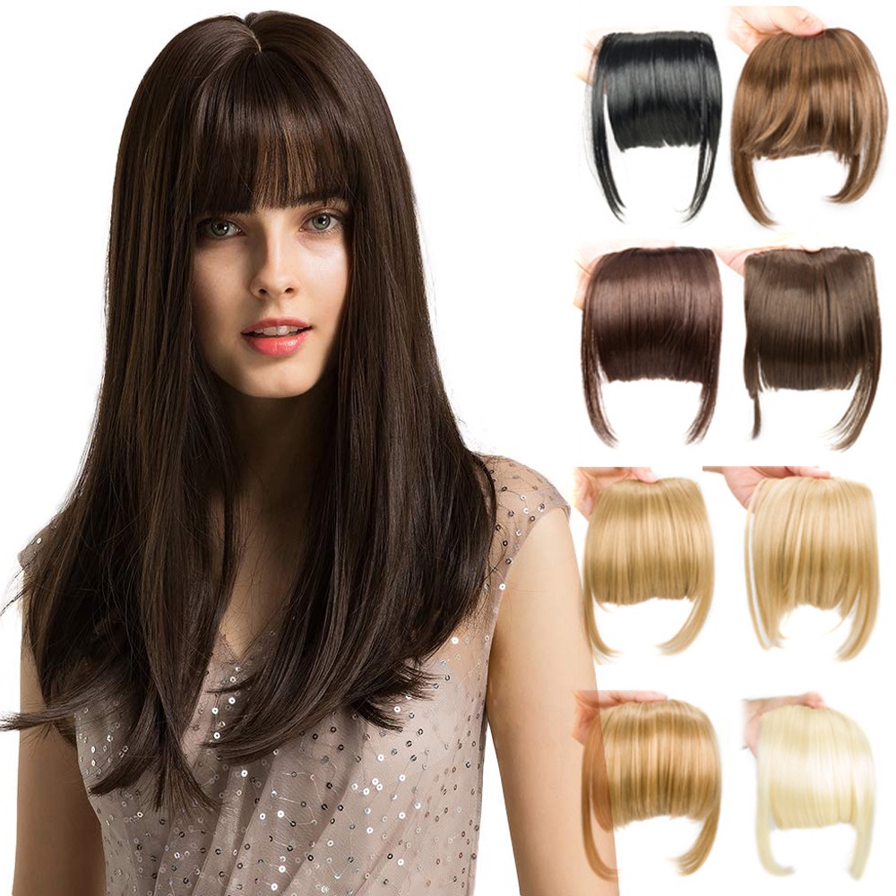 Fringe Fake Bangs Synthetic Hair False Bangs Clip In Bangs Blunt ...