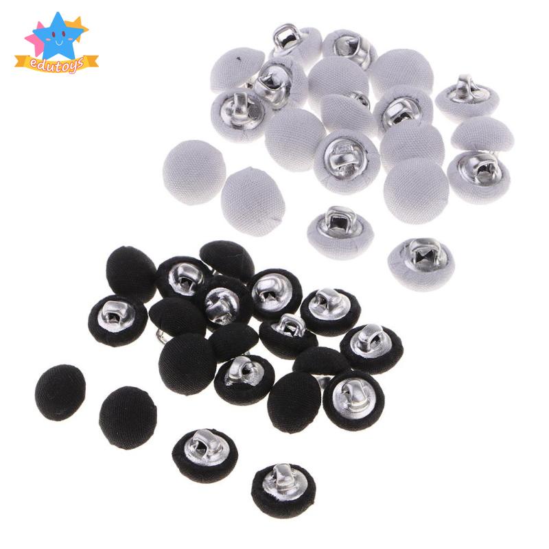 Pretty Black White Cotton Covered Button Craft Sewing Upholstery Pack ...