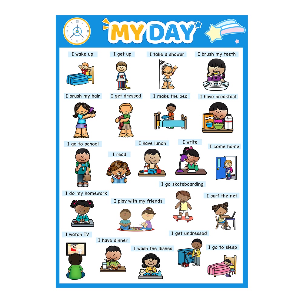 My Day English Poster Everyday Phrase Classroom Decoration Toys for ...
