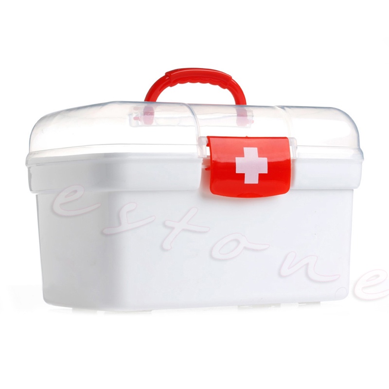 COLO Double Layer Health Box Medicine Chest Handle First Aid Kit ...