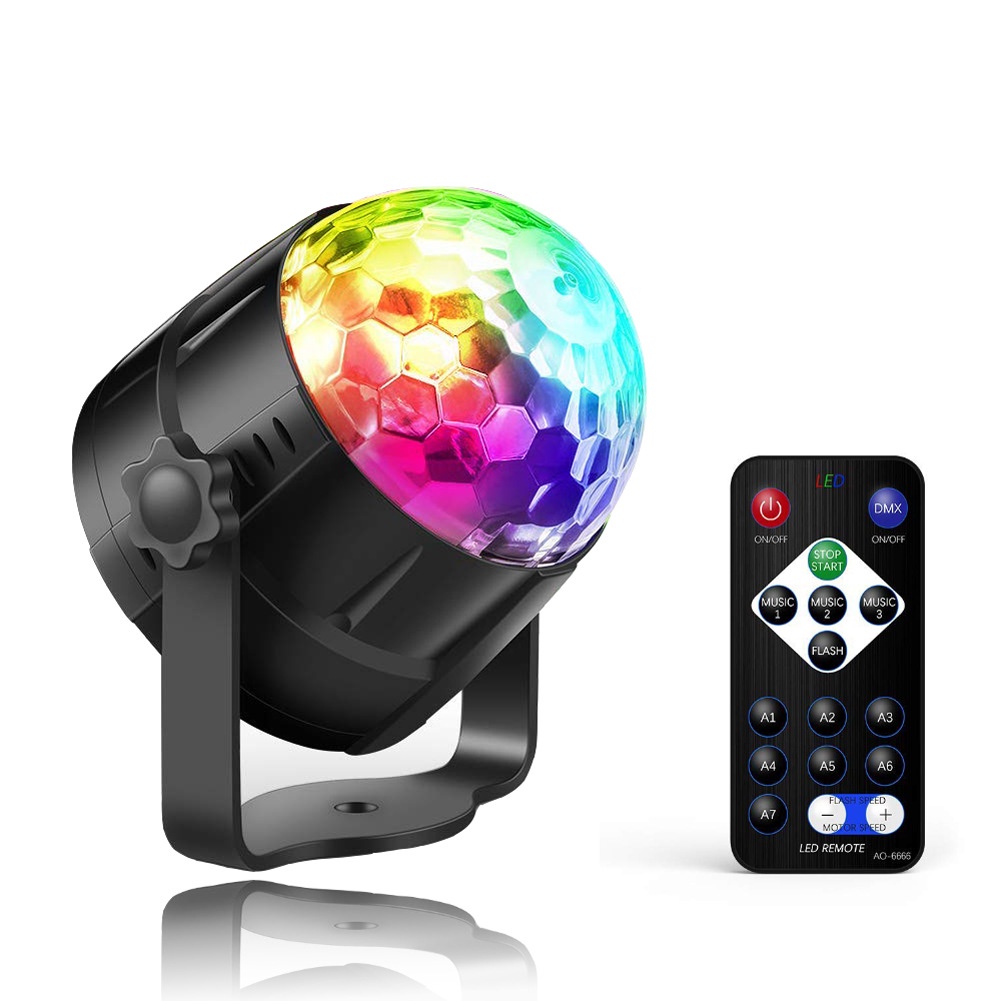 Mini led ball light that rotates and flashes with music, classy multi ...