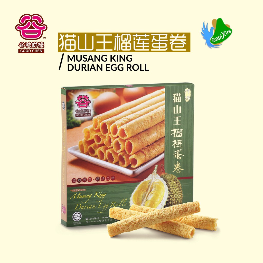 IPOH GOOD CHEN- Musang King Durian Egg Roll | Love Letters | Biskut ...