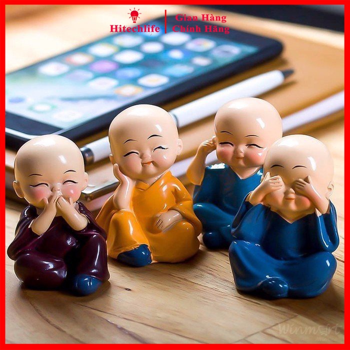 Hitechlife Four Emptiness Little Monk Statue Set - Mini Feng Shui ...
