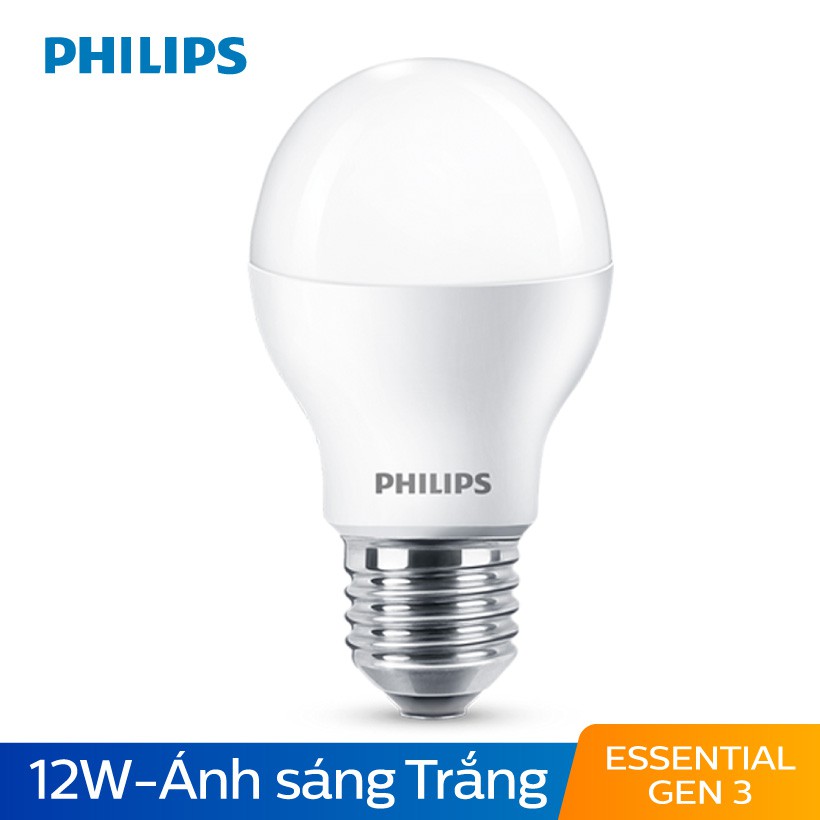 Philips LED Essential Gen3 12W E27 A60 Bulb - White Light | Shopee ...