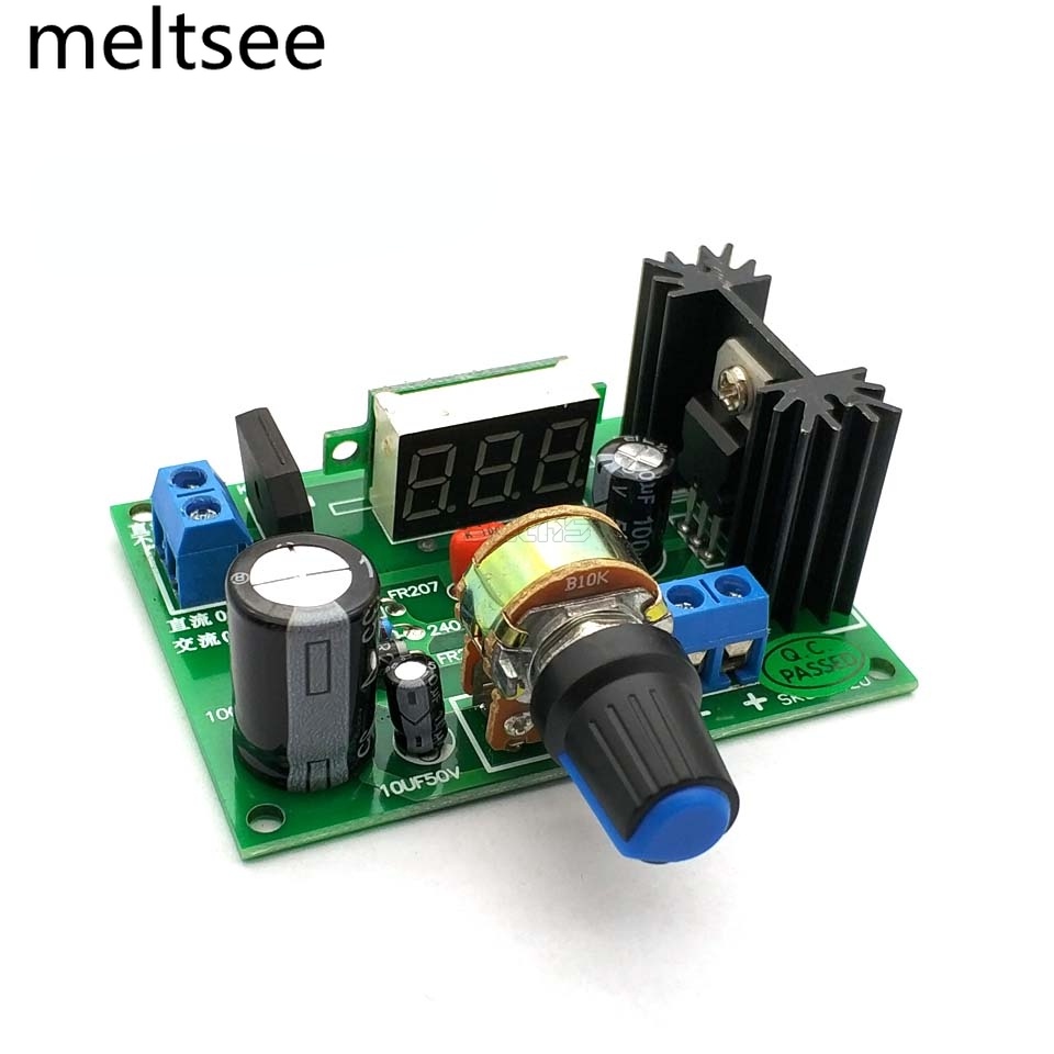 LED LM317 Step Down Power Supply Module Adjustable Voltage Regulator Input DC 0V-30V / AC 0V-20V ...