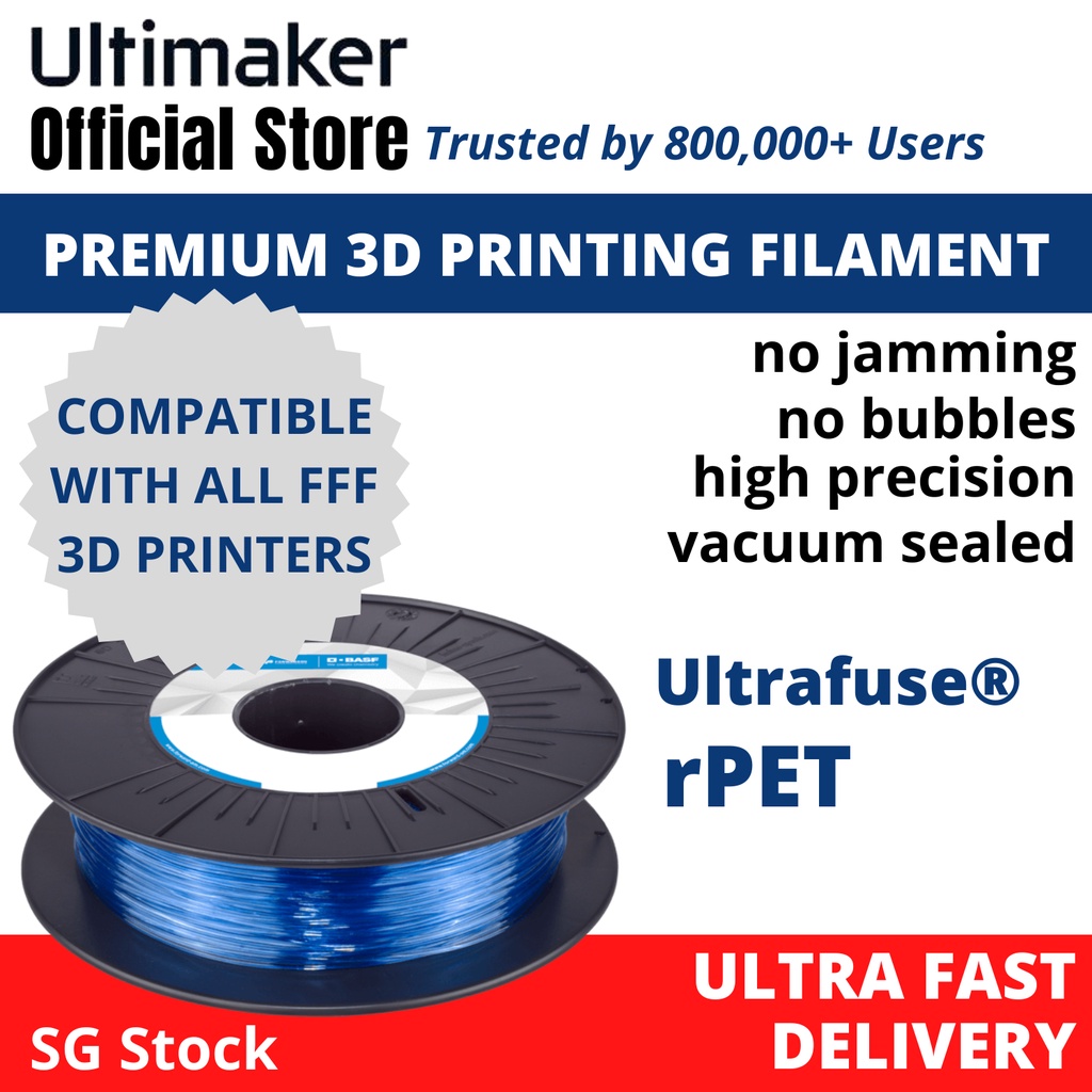 Ultrafuse® 2.85 mm rPET Natural Blue 750g 3D Printer Filament, food ...