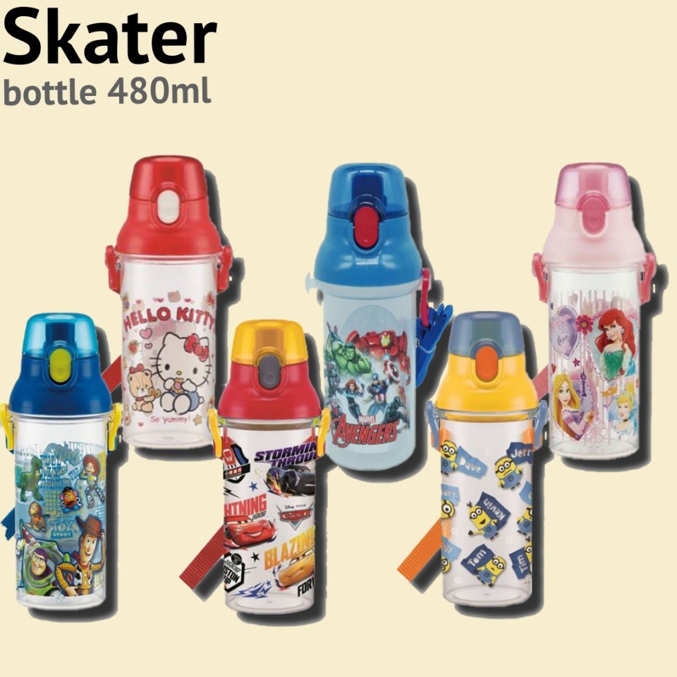 [Skater]Minions, Avengers, Princess, Toy Story,Car,Cookie kitty, OneTouch Clear Bottle 480ml ...