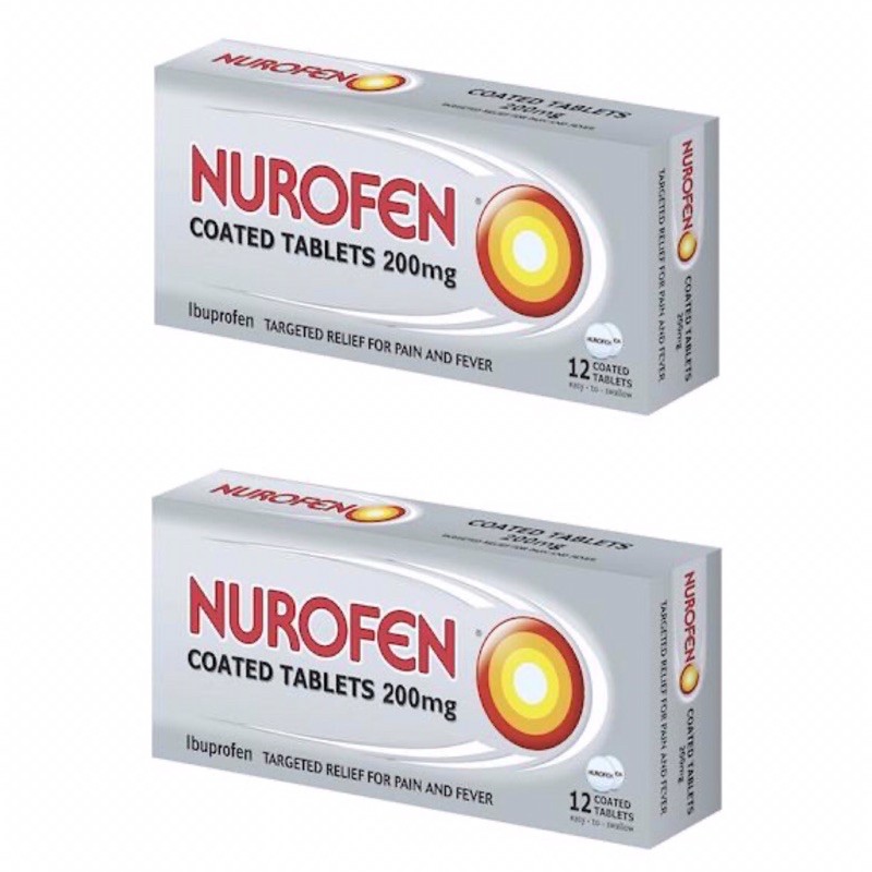 Nurofen (Ibuprofen) Coated Tablets for Pain Relief and Fever 2x12 ...