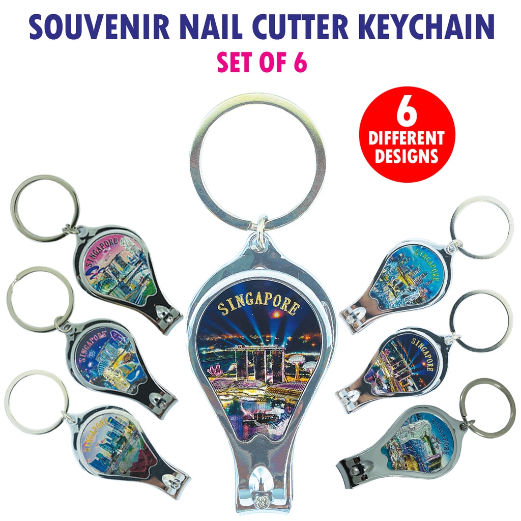 [SG Ready Stock] Keychain Nail Cutter 6-In-1 Set*Singapore Souvenir ...