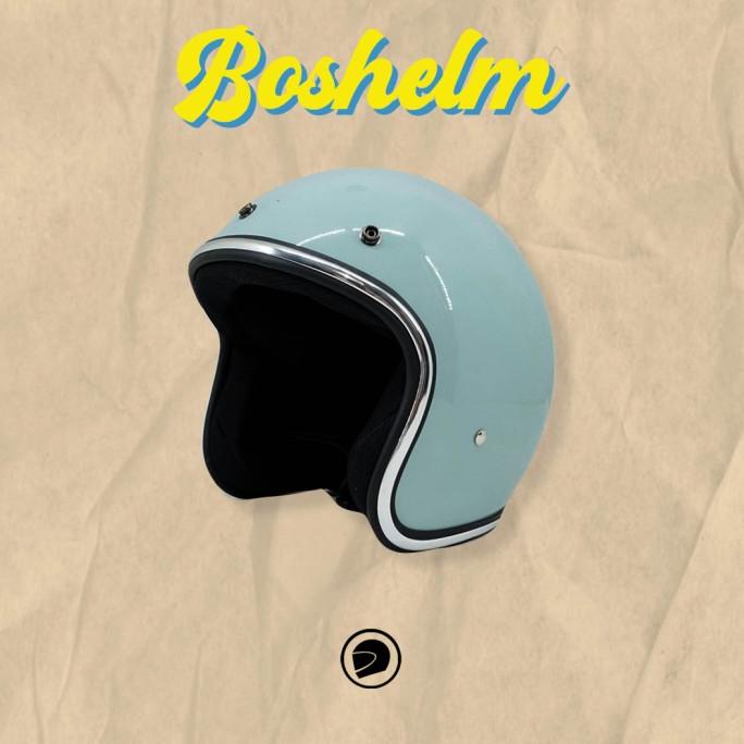New Retro Helmet List Chrome Mint Blue Basic Chrome Helmet Half Face ...