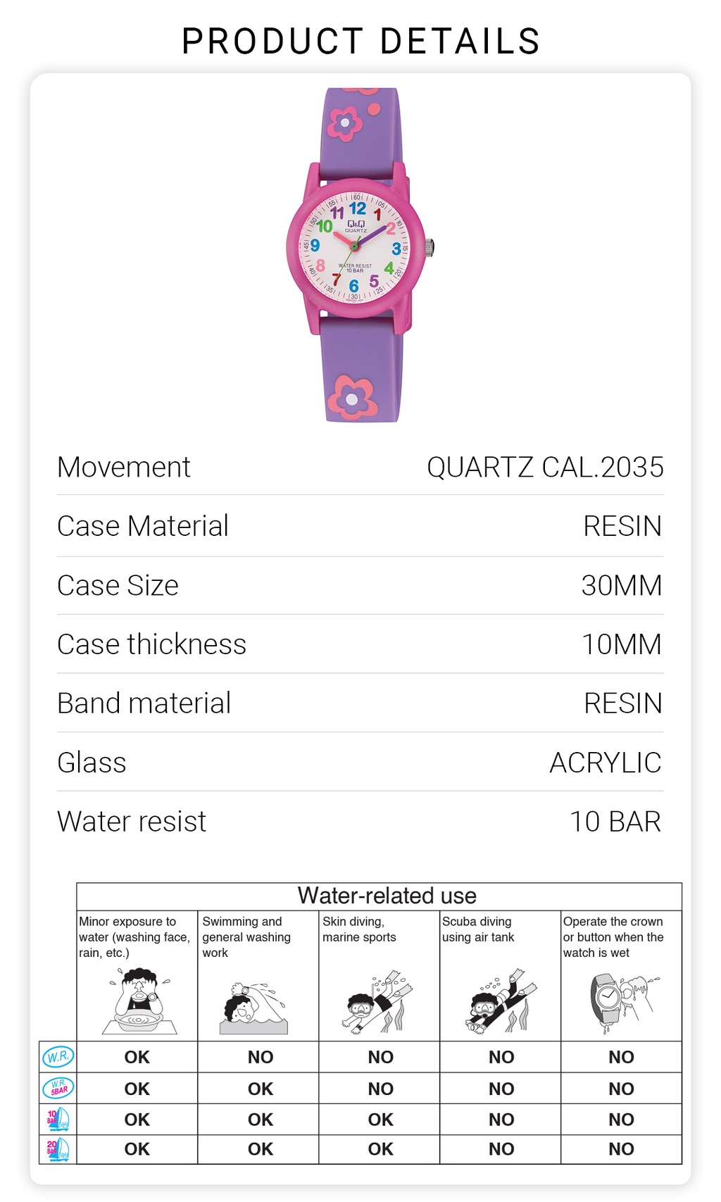 Q&Q Japan by Citizen Kids Resin Analogue Watch VR99 / V22A | Shopee Singapore