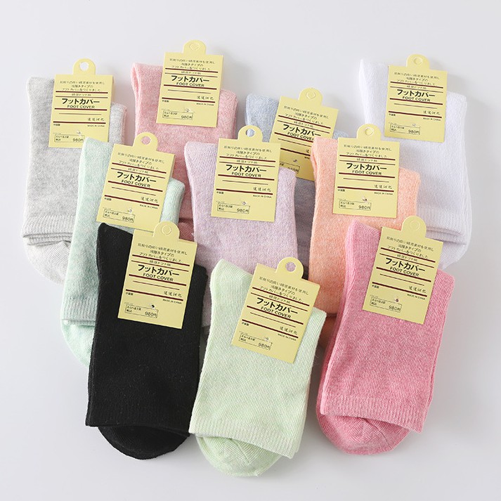 Bfuming 10 Colors Japanese Candy Colors Socks Cotton Socks Sports Socks ...