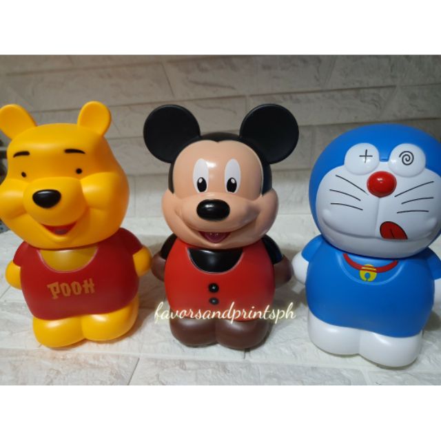 CHARACTER SHAPED COIN BANKS (MICKEY MOUSE, POOH, DORAEMON) | Shopee ...