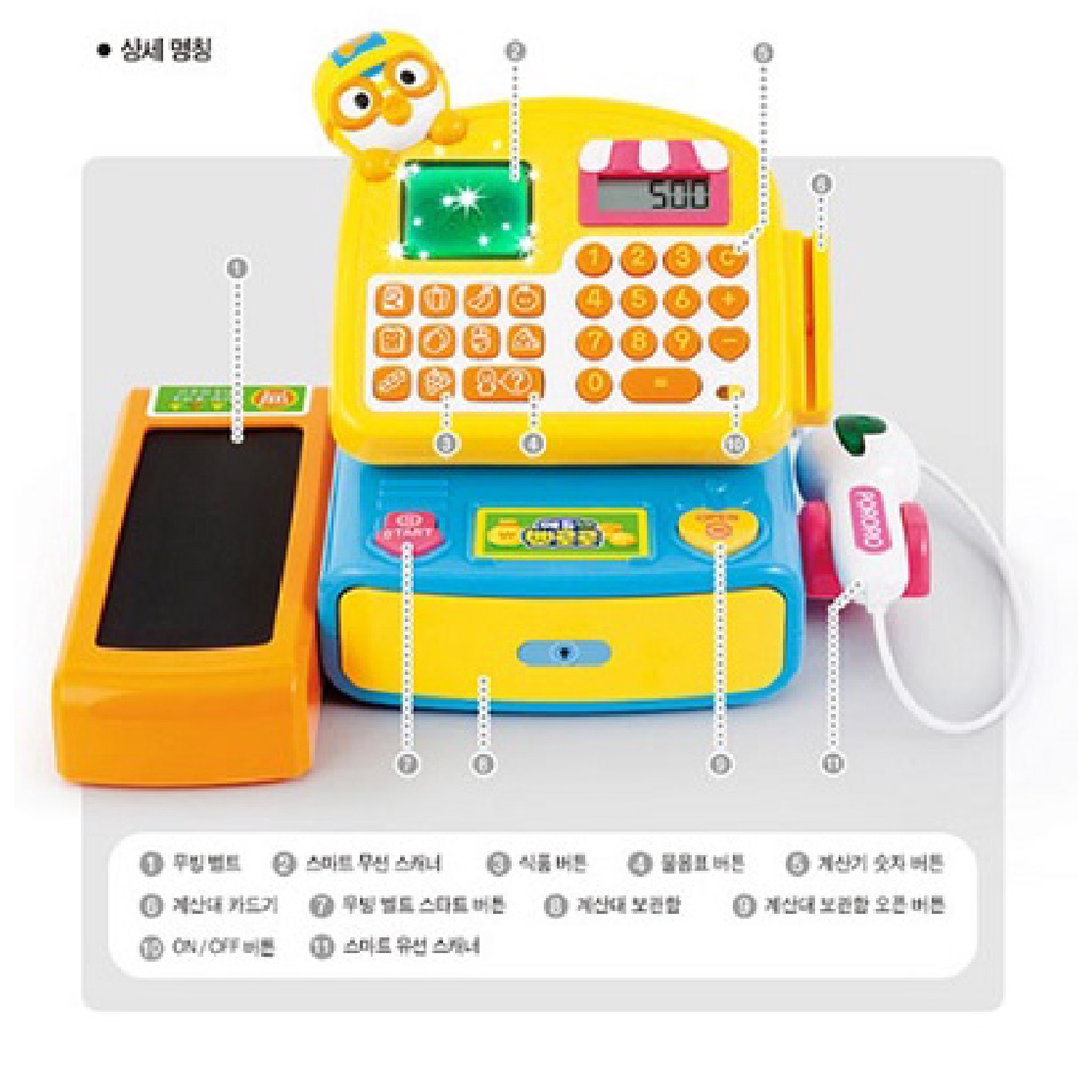Pororo Checkout Cash Register Toy Counter with Music and Light , Toys ...