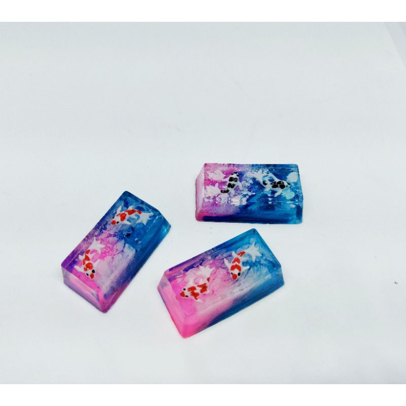 Keycap artisan koi fish 2u pink and blue tone decorates mechanical ...