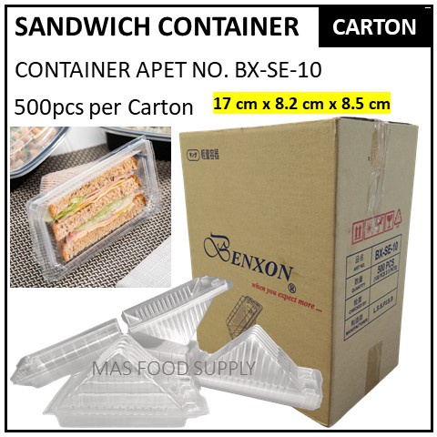 500 Pcs per Carton Container NO.BX-SE-10 Sandwich Boxes Food Container ...