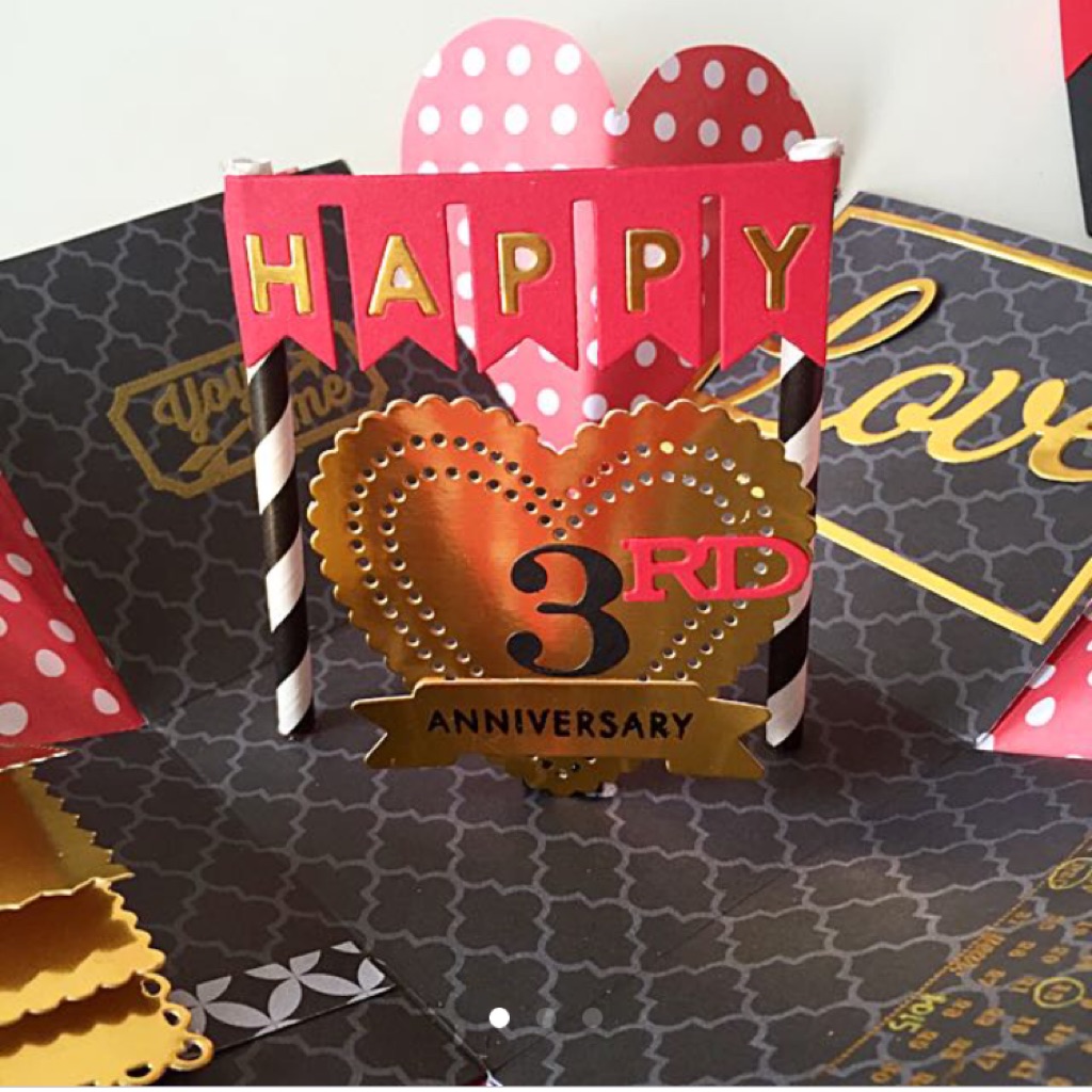 Happy 3rd anniversary explosion box card | Shopee Singapore