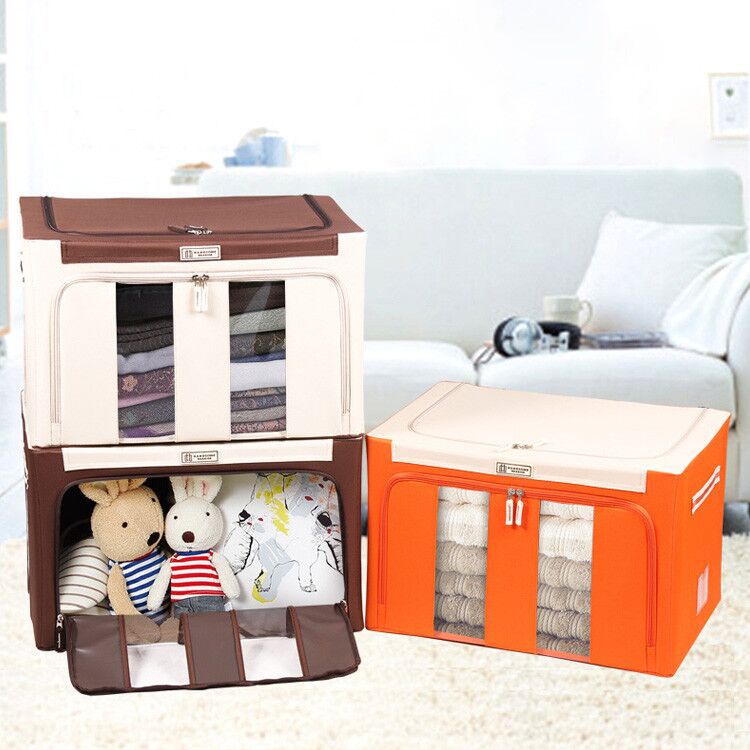 22/48/68/88L Foldable Storage Box Clothes Quilt Oxford Cloth With Steel ...