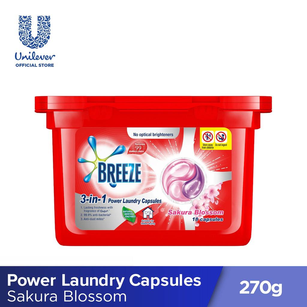 (Bundle of 6) Breeze Laundry Capsules 3-in-1 Power Laundry Capsules ...
