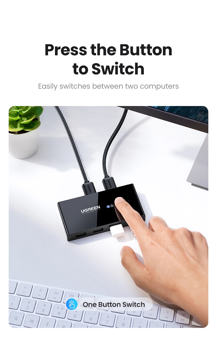 UGREEN USB 2.0 USB 3.0 Switch Selector 4 Port 2 Computers Peripheral ...
