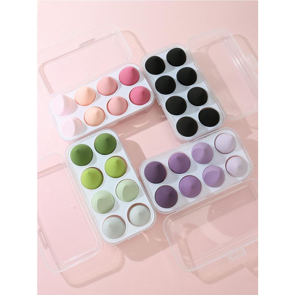 8-Piece Makeup Sponge Set With Storage Box, Wet And Dry Beauty Egg ...