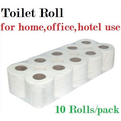 Economy Toilet Roll Tissue Paper / Bathroom Pulp Tissue Paper (10 Rolls ...