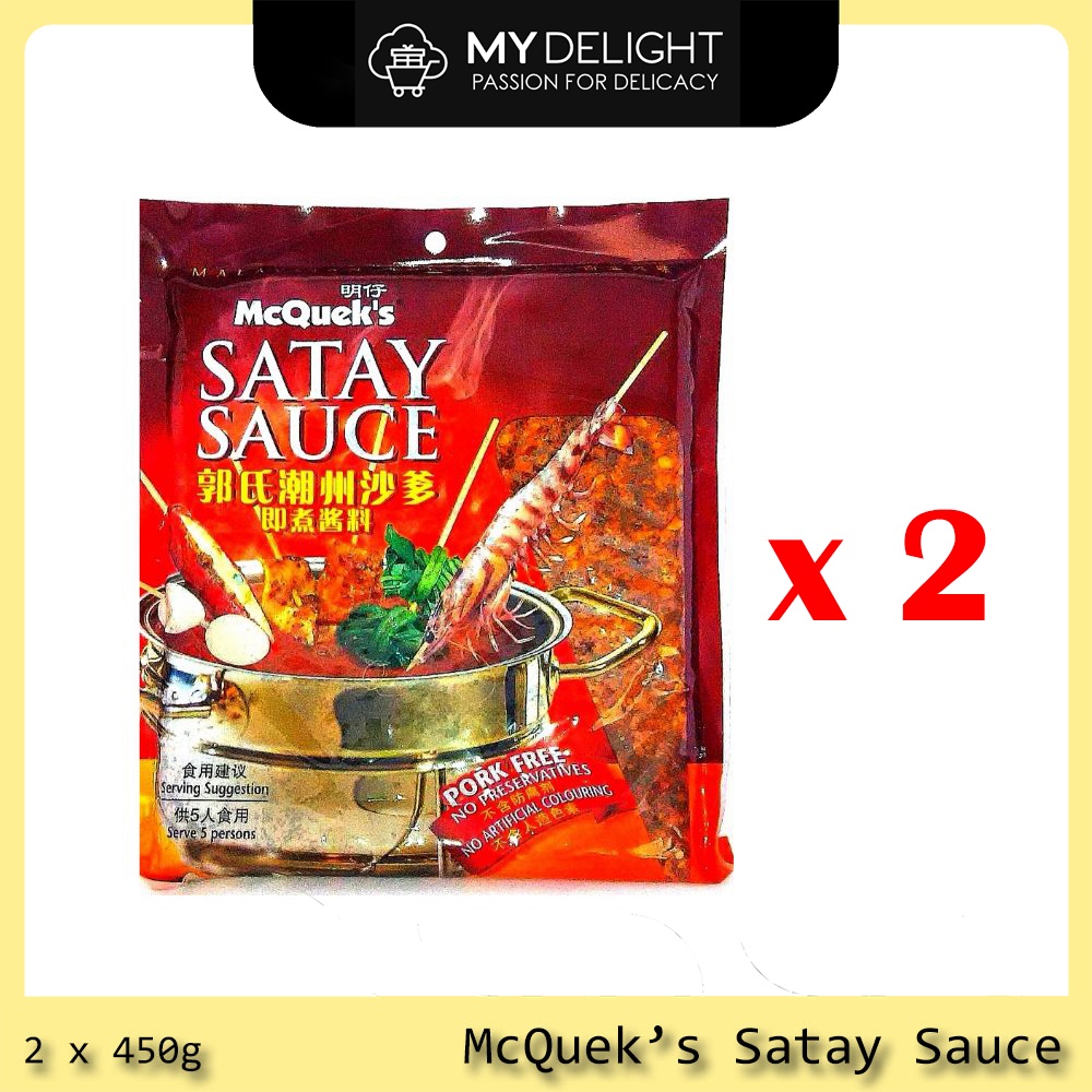 (2 Packs x 450g)Malaysia Melaka McQuek's Satay Celup Peanut Sauce Sos ...