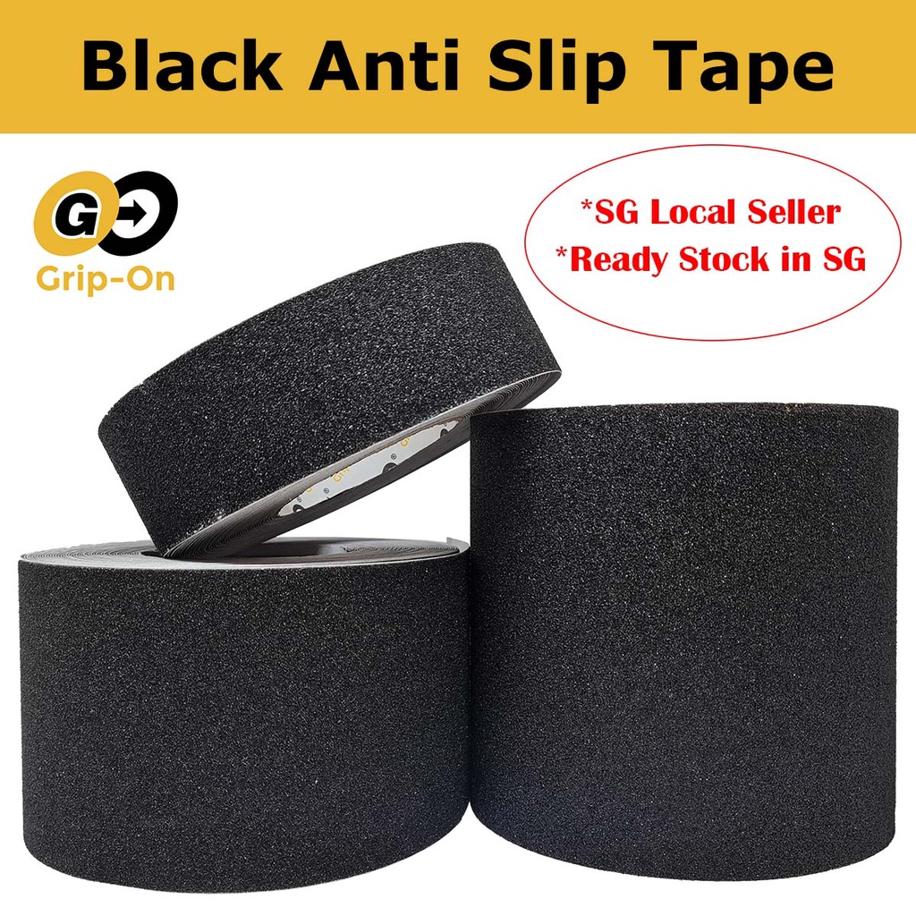 👉[GRIP-ON] Anti Slip Tape (Anti Skid) w/Adhesive Backing, Black colour ...