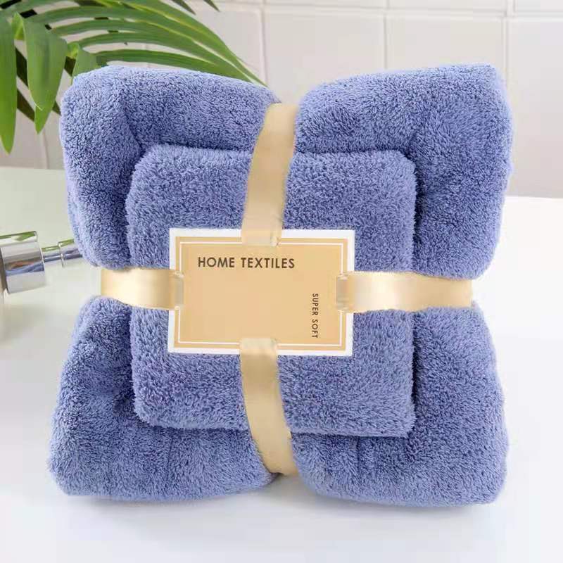 RSS_2pcs Luxury Super Large Towel Set High Absorbent Soft Bath Towel ...