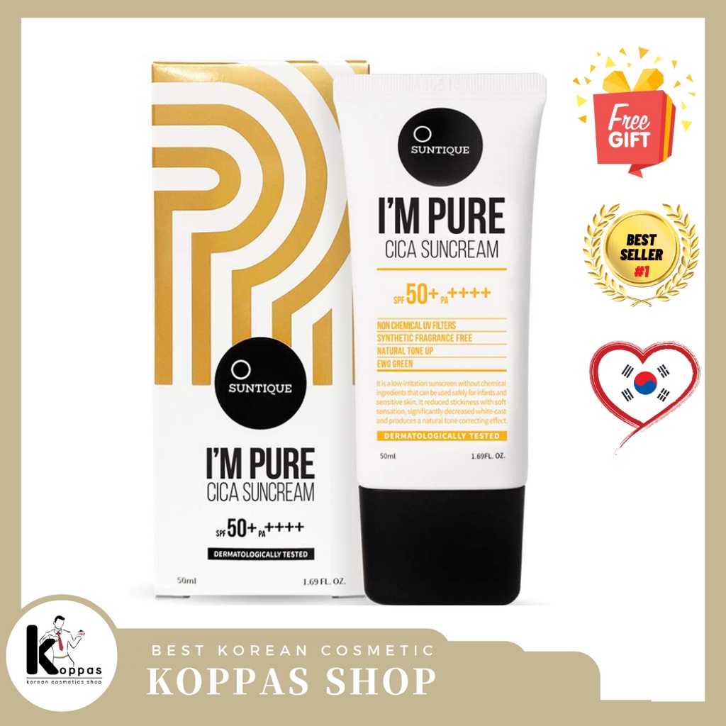 [SUNTIQUE] I'm Pure Cica Suncream SPF 50+ PA++++ 50ml (Sunscreen For ...