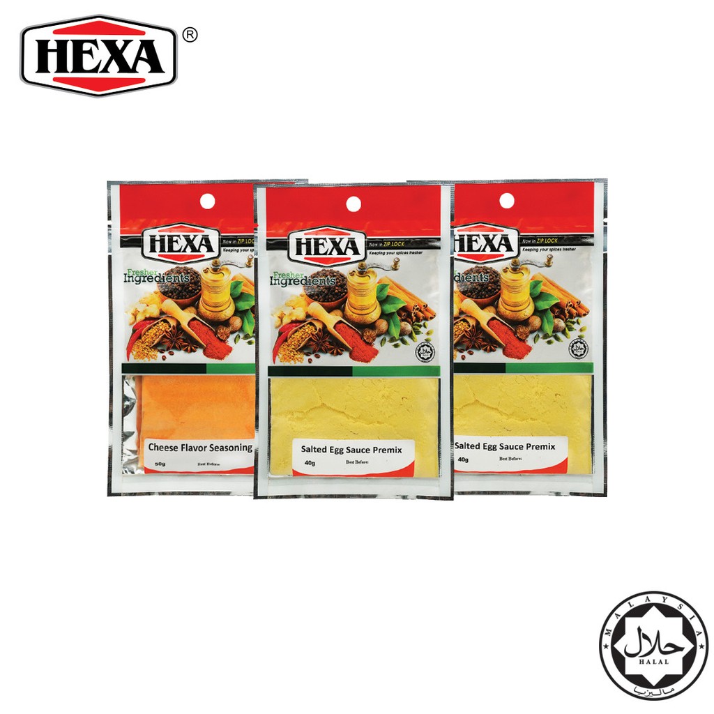 HEXA HALAL Salted Egg Sauce Premix 40gm x 2 pkt Cheese Flavor Seasoning ...