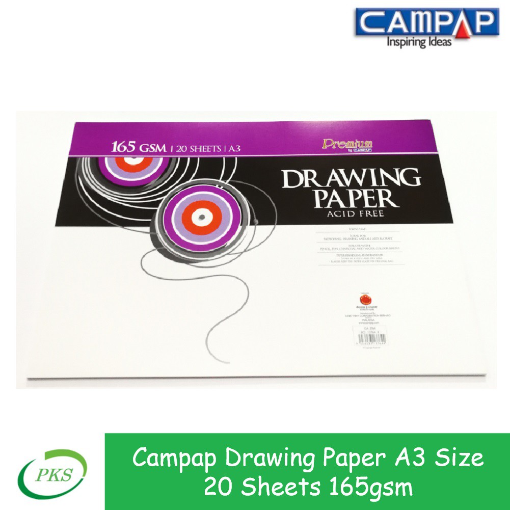Campap A3 Drawing Paper 165gsm 20 Sheets (CA-3764) | Shopee Singapore