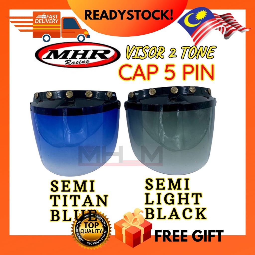 VISOR MHR 2 TONE SEMI TITAN BLUE SEMI TITAN LIGHT BLACK VISOR BLACK CAP ...
