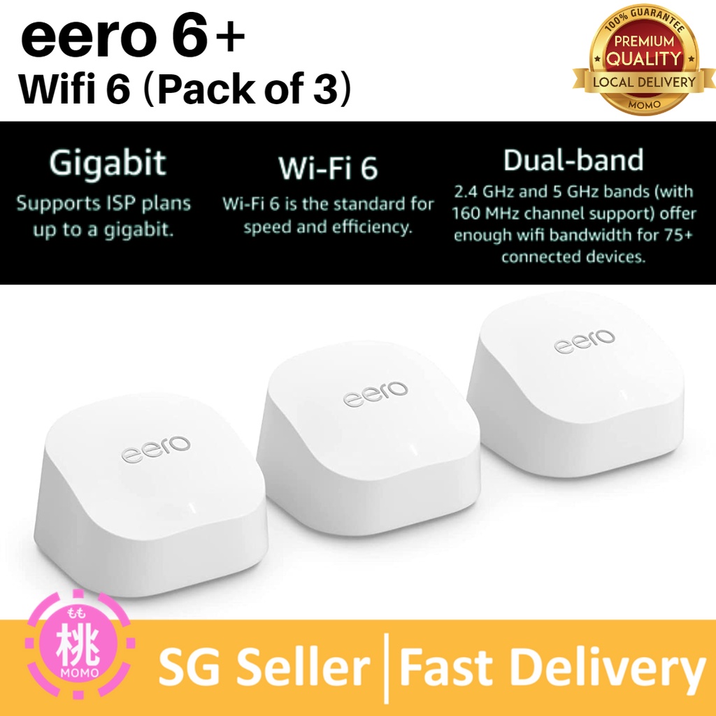 Amazon eero 6+ dual-band mesh Wi-Fi 6 system, with built-in Zigbee ...
