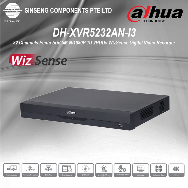 Dahua 32CH DVR XVR DH-XVR5232AN-I3 32 Channel Penta-brid 5M-N/1080P 1U ...